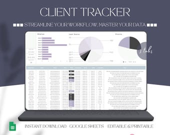 Client Tracker Small Business Template, Client Tracking Sheet, Client ...