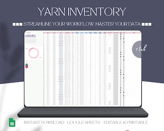 Yarn Inventory Tracker Excel Spreadsheet, Yarn Organizer Worksheet ...