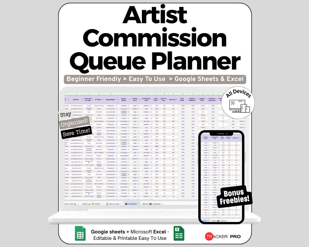 Künstler-Provisions-Tabelle für Google Sheets und Excel ...