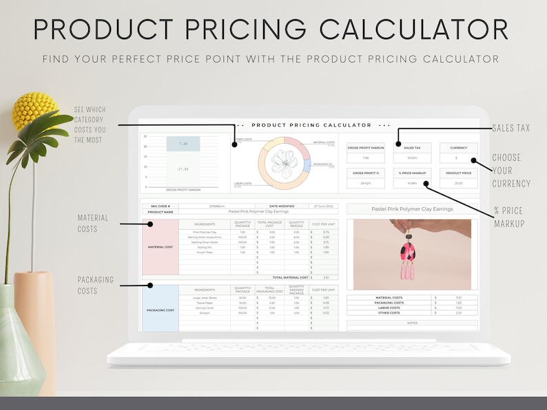 Pricing Calculator for Small Business Google Sheets Excel Business ...