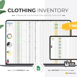 Excel Apparel Inventory Template - Etsy