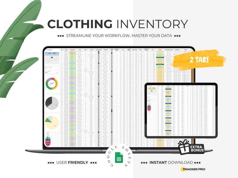 Clothing Inventory Template, Clothing Business Inventory Tracker Log ...