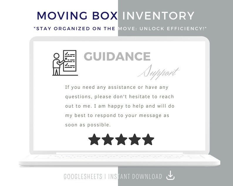 Moving Box Inventory Template, Moving Planner, Moving Box Checklist ...