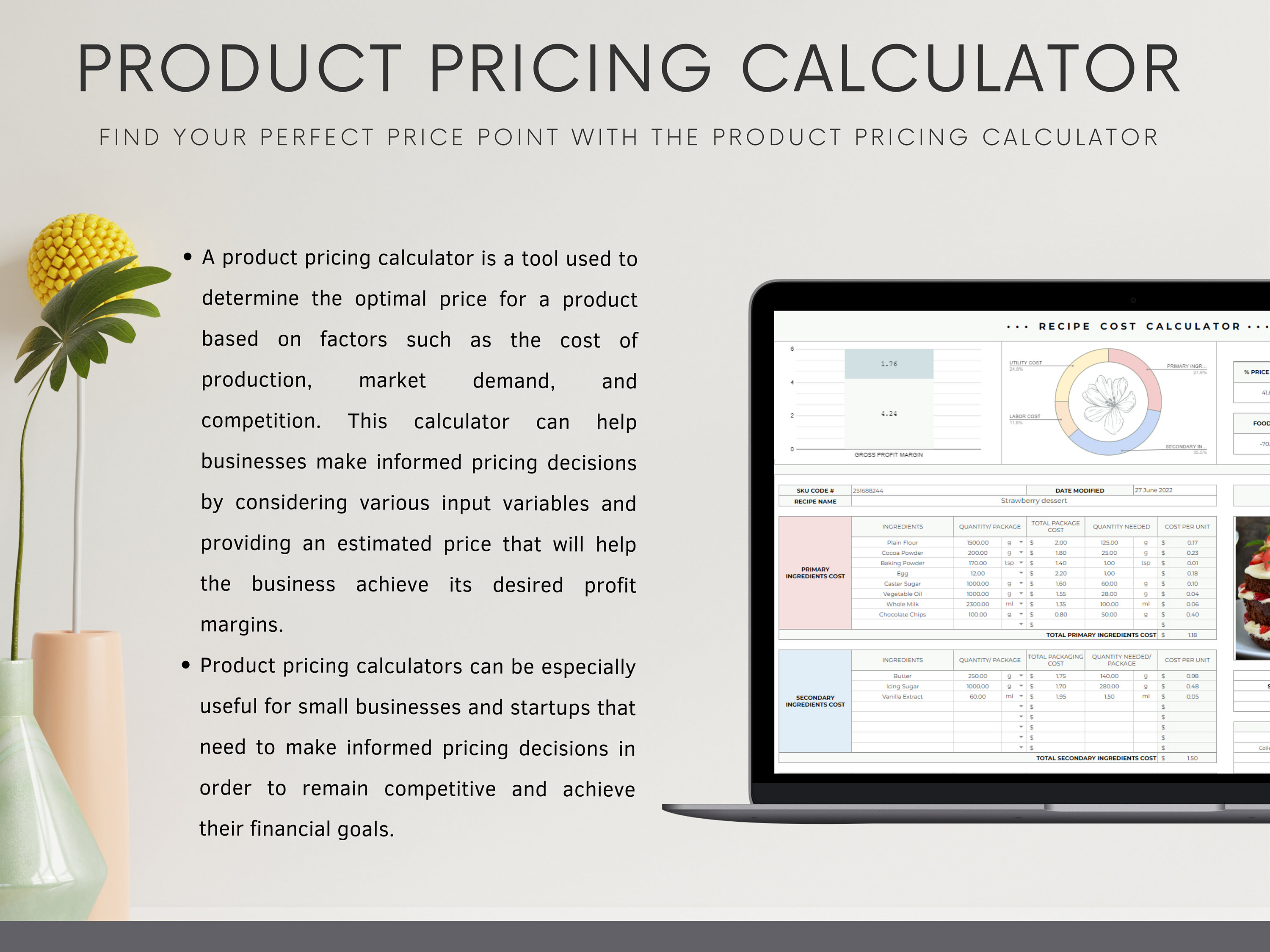 Product Pricing Calculator Spreadsheet for Excel and Google Sheets ...