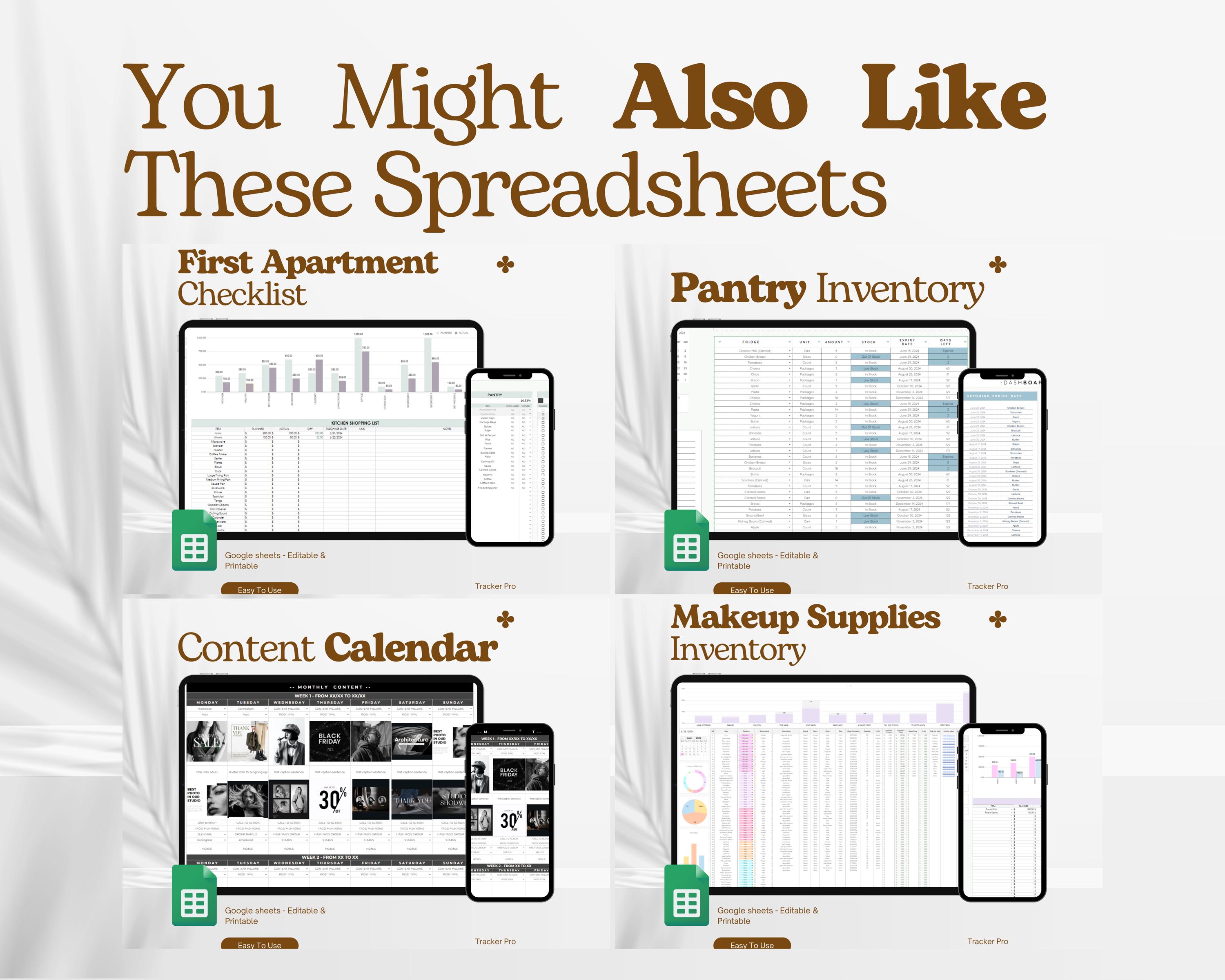 Allergy Tracker Template Excel Spreadsheet, Allergy List Google Sheets ...