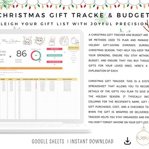 Christmas Budget Spreadsheet, Google Sheets Template, Digital Gift ...