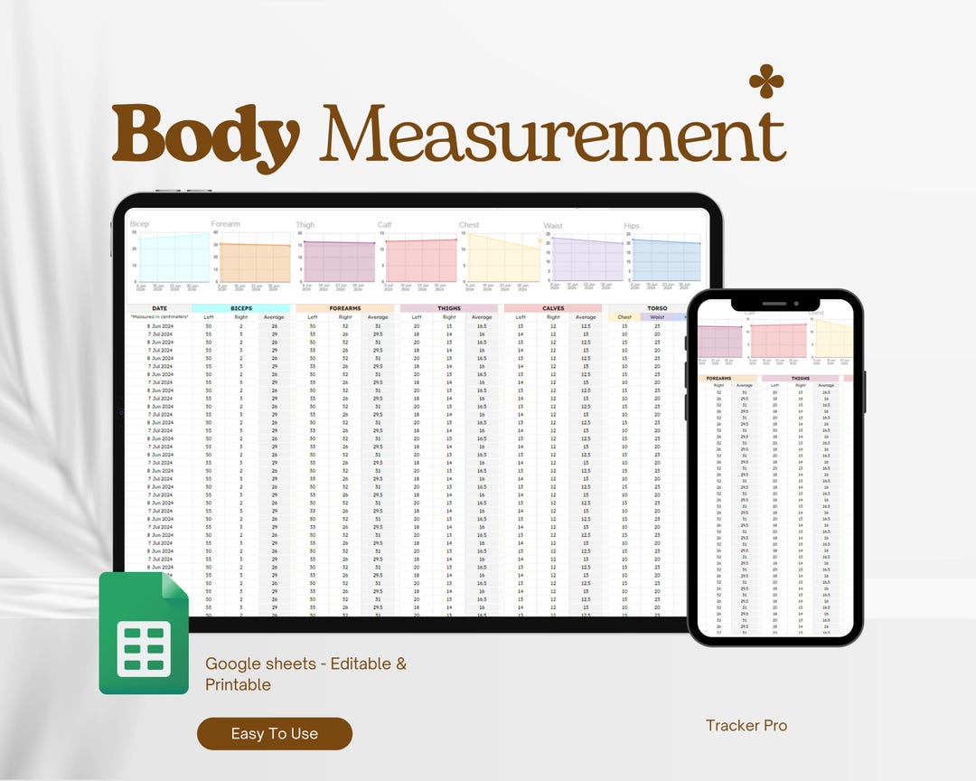 Body Measurement Tracker Fitness Tracker Health Tracker Wellness ...