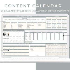 Content Planner Google Sheets, Social Media Content Calendar, Social ...