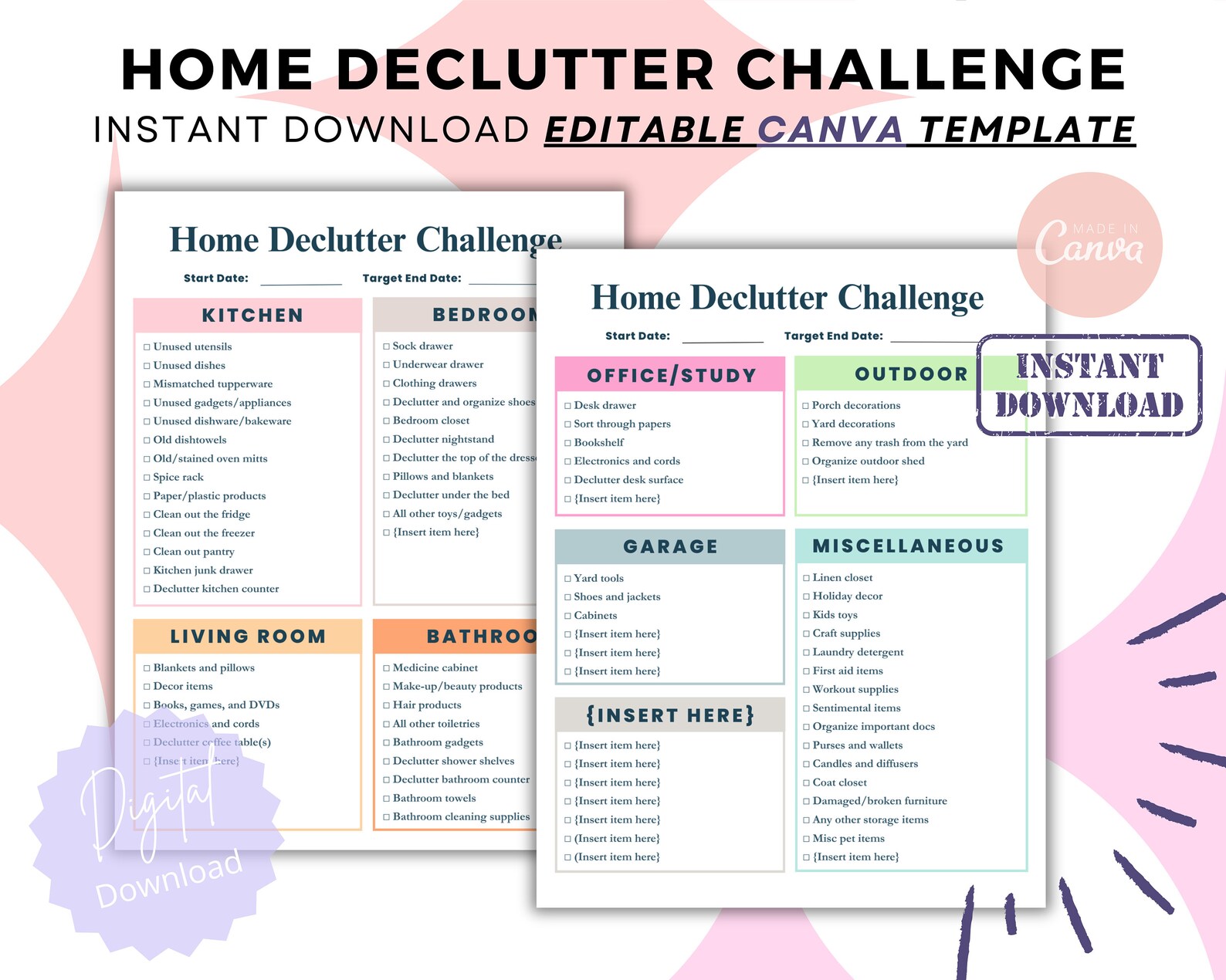 Ultimate Cleaning Schedule Bundle Editable,cleaning Planner Bundle ...