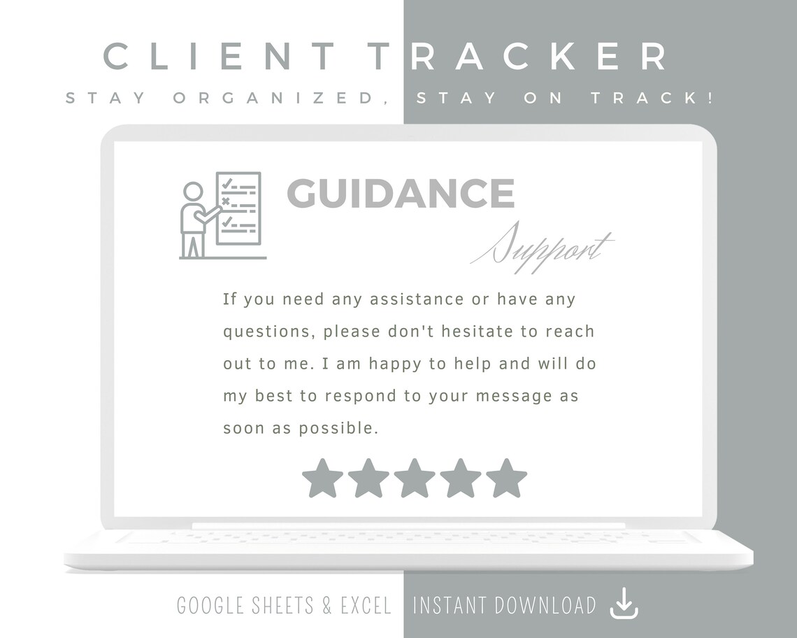 Client & Task Tracker Business Planner Spreadsheet | Communication Log ...