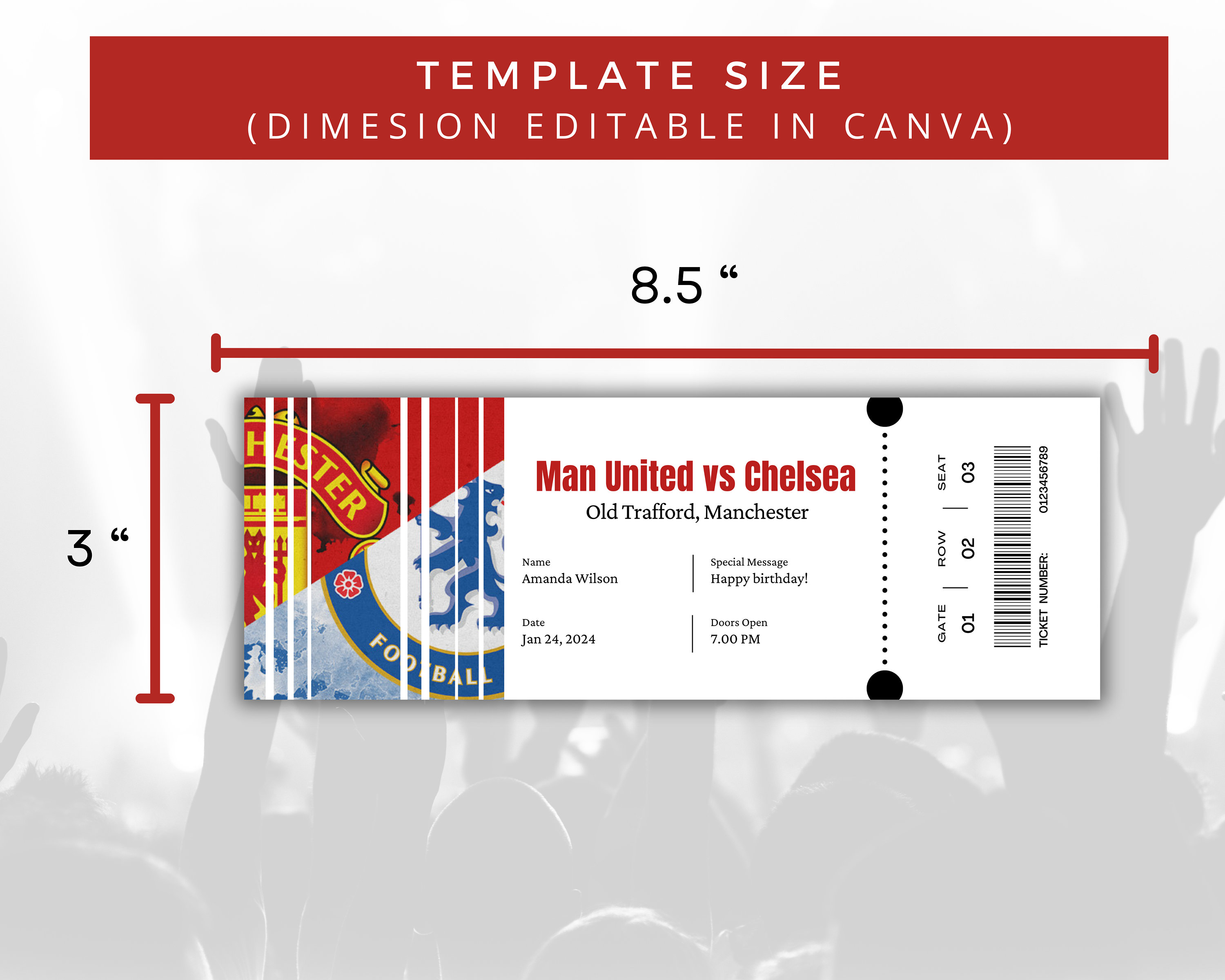 Editable Sports Ticket Template, DIY Sporting Ticket, Custom Sports ...