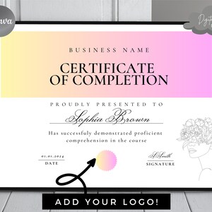 Certificate of Completion Template, DIY Makeup Course Certificate ...