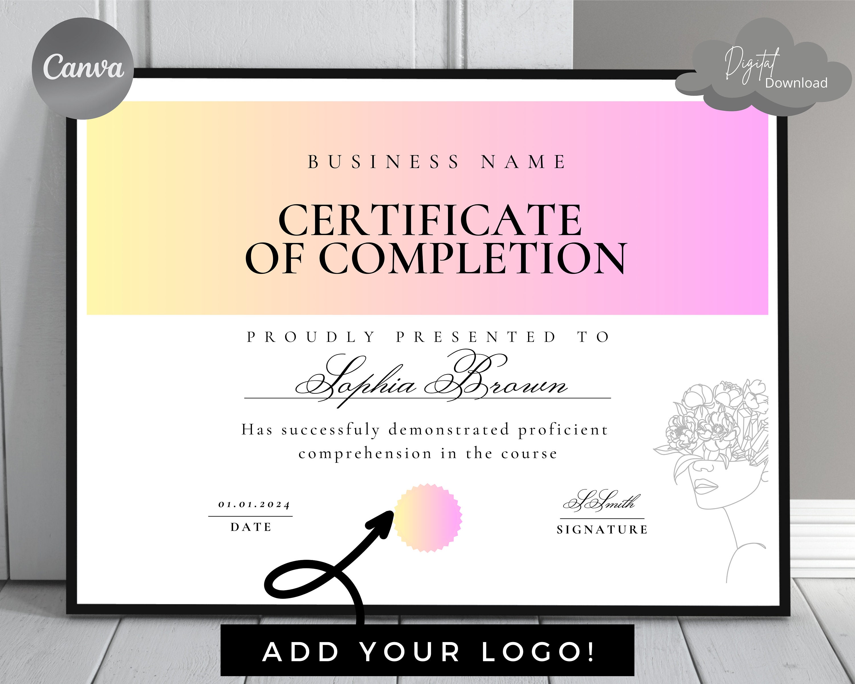 Certificate of Completion Template, DIY Makeup Course Certificate ...
