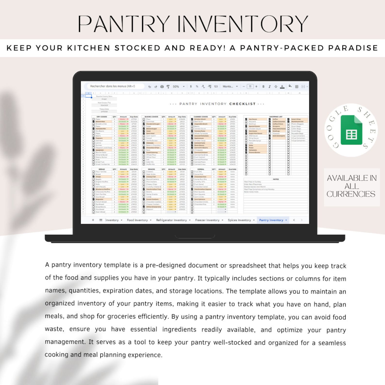 Recipe Cost Calculator, Spreadsheet Template for Excel & Google Sheets ...