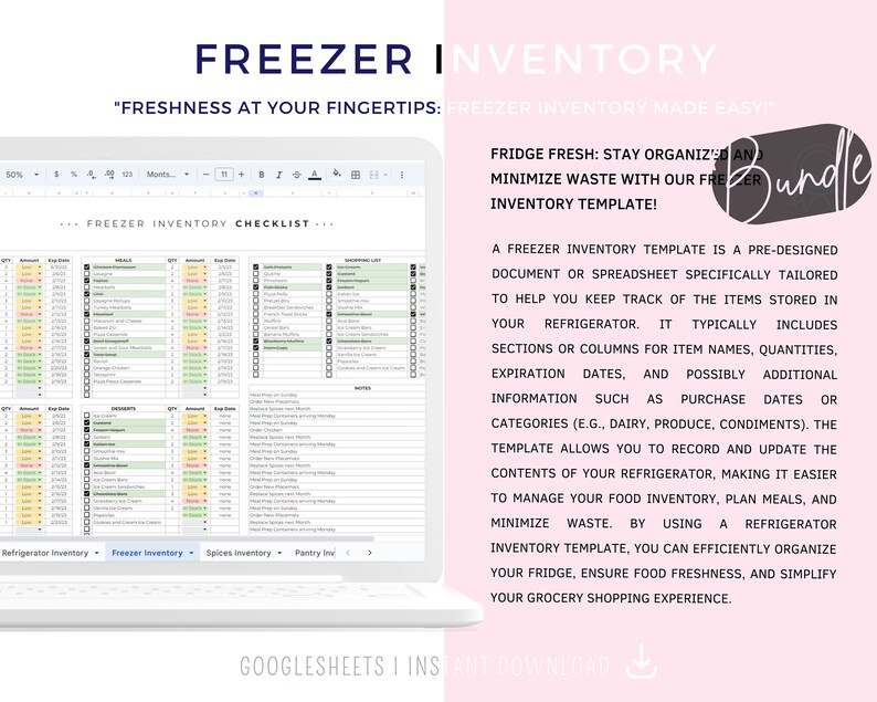 Food Inventory Tracker List Kitchen Inventorypantry - Etsy