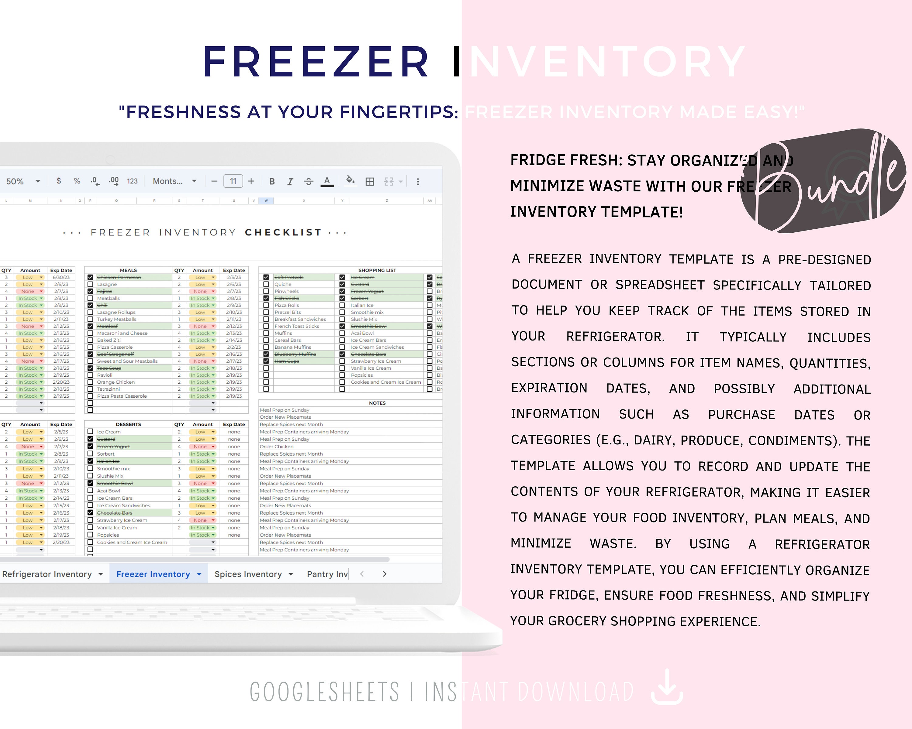 Food Inventory Tracker List, Kitchen Inventory,pantry Inventory ...