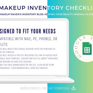 Inventory Sheet Organization Sheet Excel Spreadsheet, Makeup Inventory ...