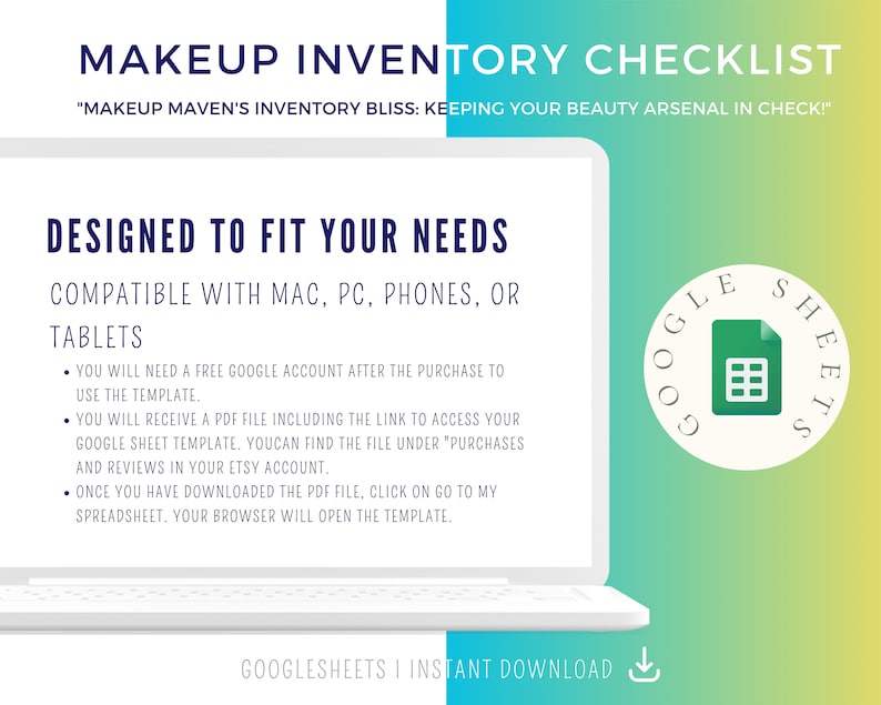 Inventory Sheet Organization Sheet Excel Spreadsheet, Makeup Inventory ...