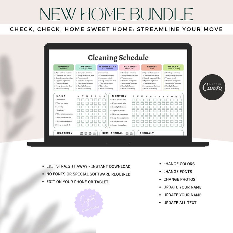 New Home Planner Template, New Apartment Essentials Checklist Excel Spreadsheet, First Home ...