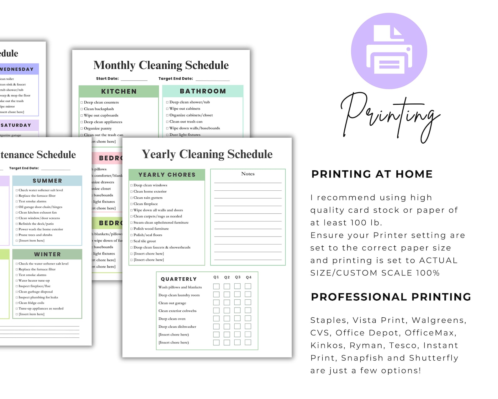 Editable Cleaning Schedule Bundle, Adult Chore Chart, ADHD Cleaning ...