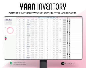 Yarn Inventory Tracker Excel Spreadsheet, Yarn Organizer Worksheet ...