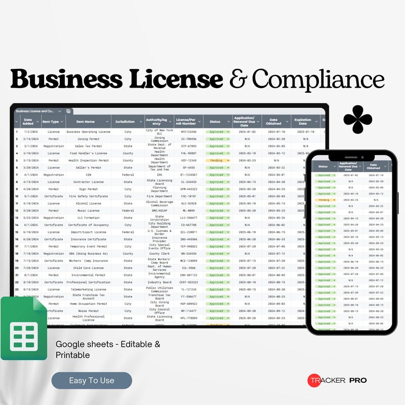 Business License Tracker - Etsy