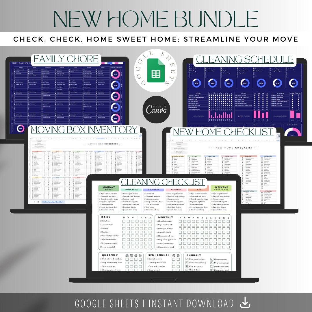 New Home Planner Template, New Apartment Essentials Checklist Excel ...