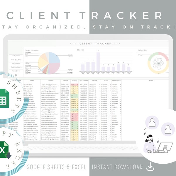 Client Tracker Spreadsheet for Google Sheets Communication Log Client Lead - Etsy