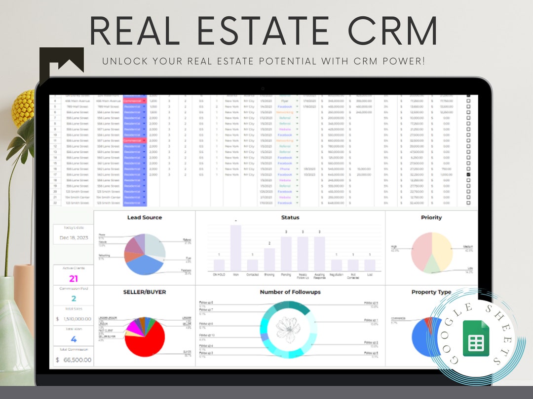 Realtor CRM, Realtor Client Tracker, Realtor Client Sheet, Realtor ...