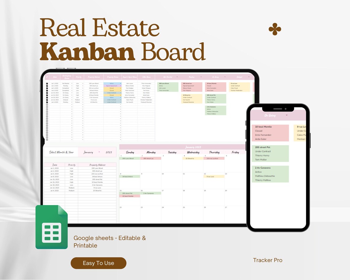 Real Estate Excel, Real Estate Templates, Realtor Template, Task ...