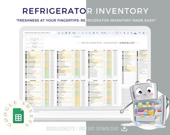 Refrigerator Inventory Template, Refrigerator Checklist, Refrigerator ...