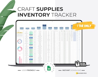 Craft Supplies Inventory Tracker Excel Spreadsheet Crafts Organization, Craft Supplies Stash ...