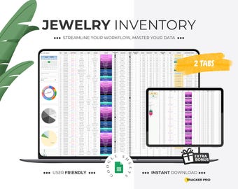 Jewelry Inventory Tracker, Jewelry Making Planner List Excel ...