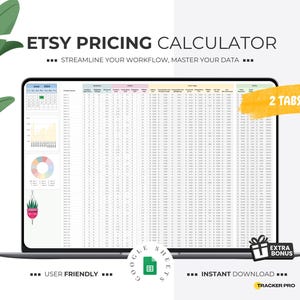 Etsy Fee and Profit Calculator, Pricing Spreadsheet, Small Business ...