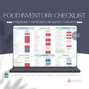 Freezer Inventory Template, Freezer Checklist, Freezer List, Food ...