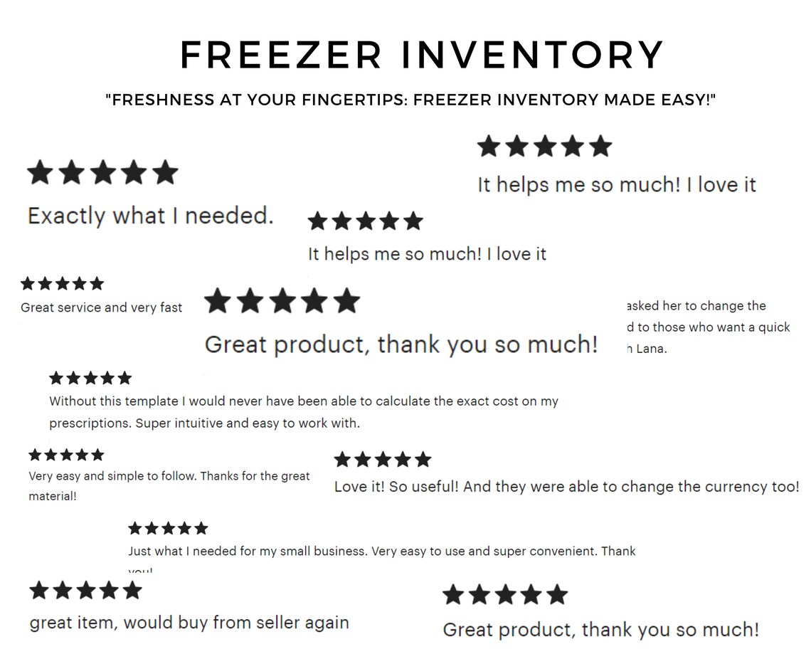Freezer Inventory Template, Freezer Checklist, Freezer List, Food ...