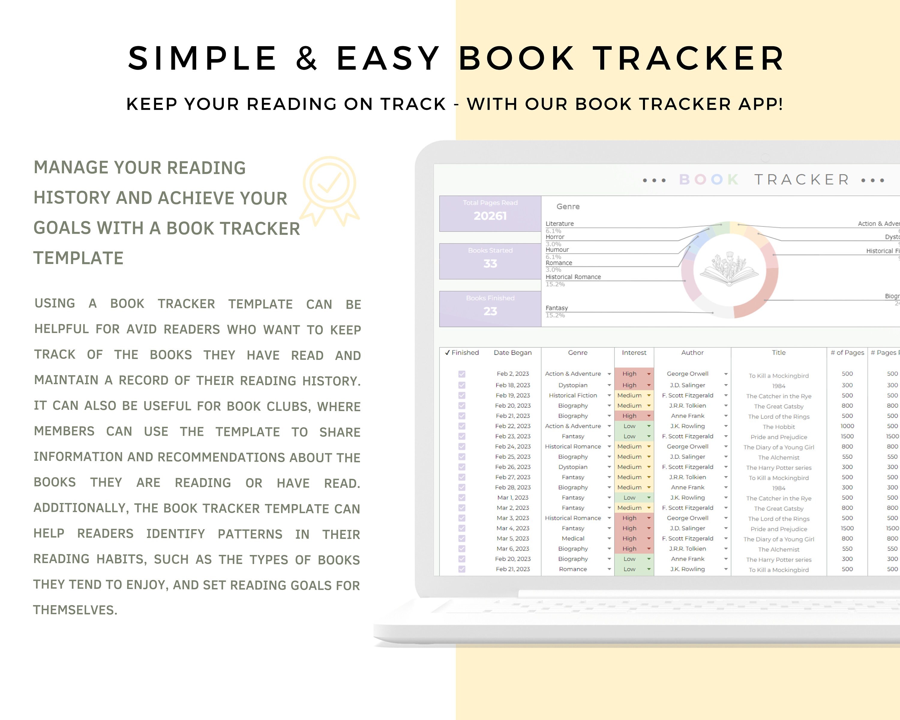 Reading Tracker Spreadsheet Google Sheets Digital Library Book Tracker ...