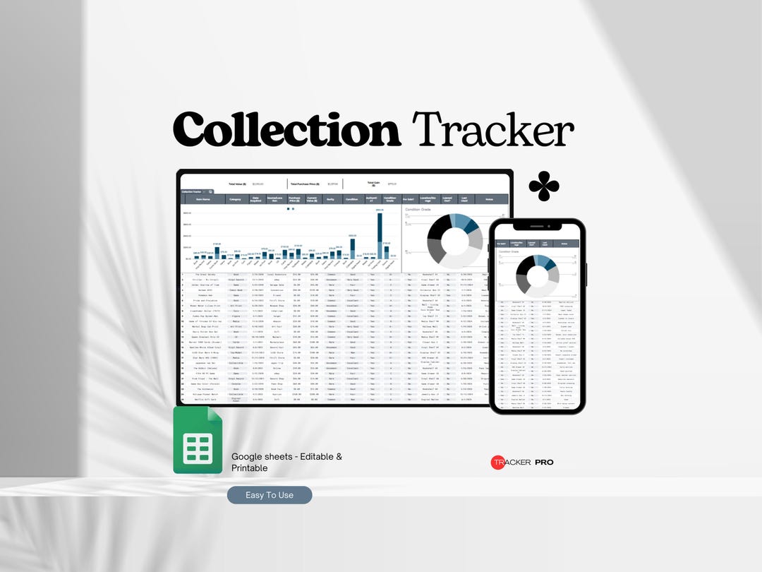 Collection Tracker Template Excel Spreadsheet, Comics, Model Cars ...