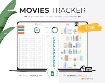 Movie Tracker Excel Spreadsheet, Movies Tracking Google Sheets, Film ...