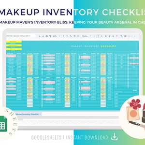 Inventory Sheet Organization Sheet Excel Spreadsheet, Makeup Inventory ...