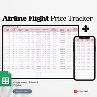 Travel Comparison Template - Excel Instant Download - Compare Your ...