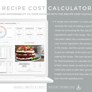 Recipe Cost Calculator for Cooking and Baking, Google Sheets and Excel ...
