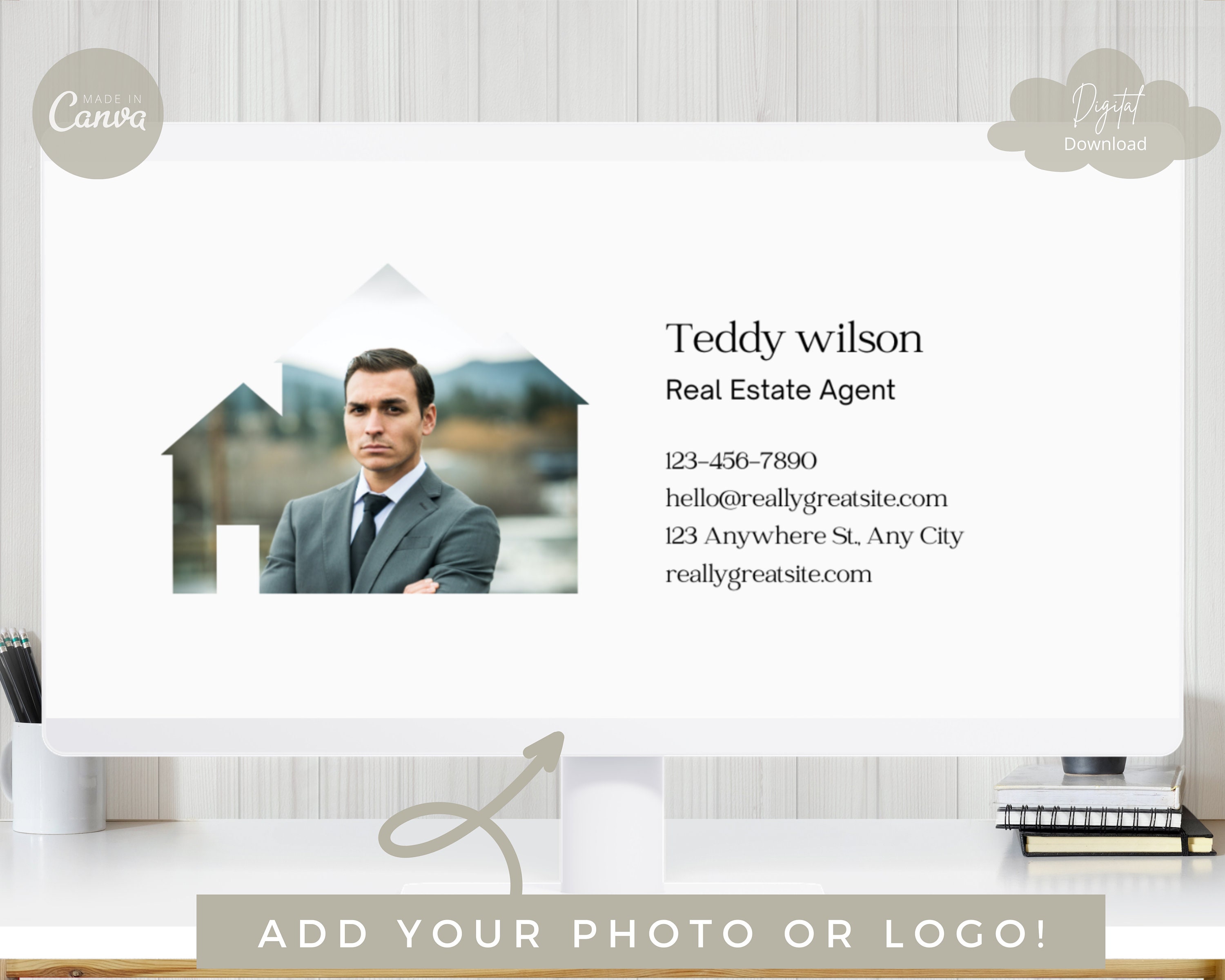 Real Estate Email Signature Template Clickable Link, Gmail Email ...