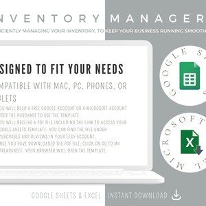 Inventory Spreadsheet, Inventory Management, Business Inventory ...