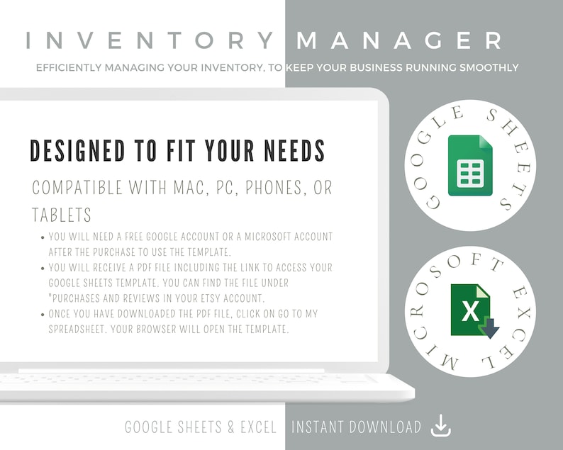 Inventory Spreadsheet, Inventory Management, Business Inventory ...