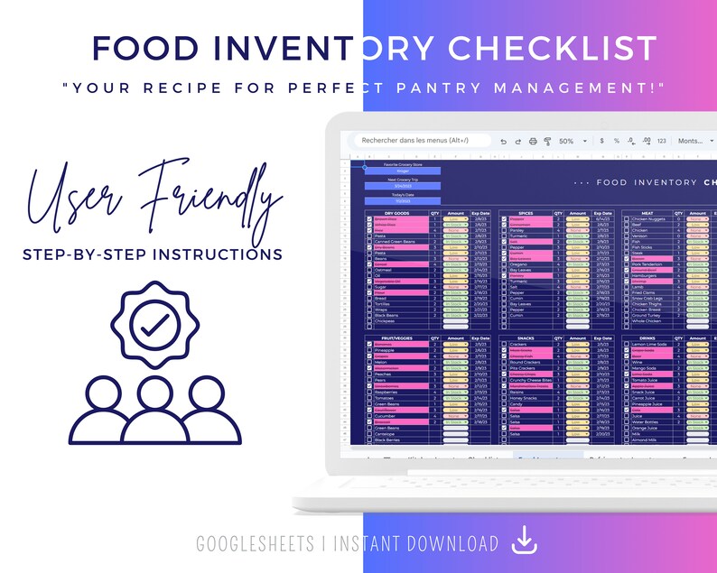 Food Tracker Spreadsheet, Food Inventory Template List Refrigerator ...
