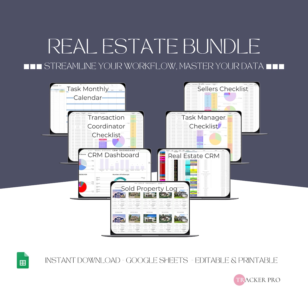 Mega Real Estate Business Management Spreadsheet Bundle, Real Estate ...