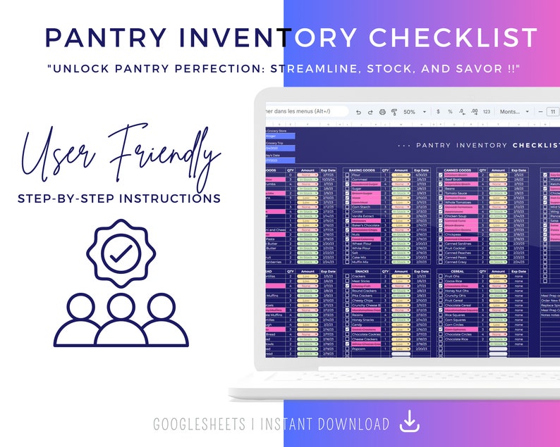 Food Tracker Excel Sheet Google, Pantry Inventory Template, Pantry ...