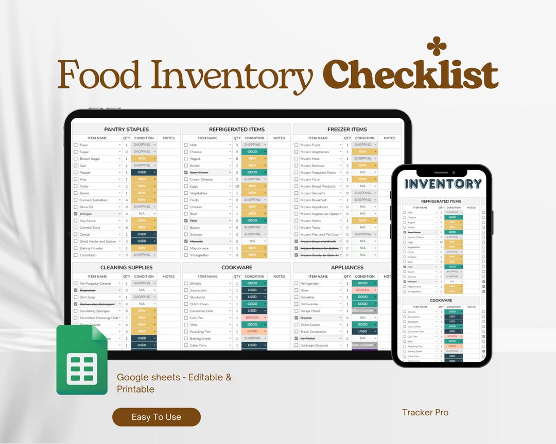 Pantry Inventory Template, Pantry List, Pantry Planner, Food Inventory ...
