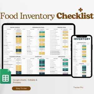 Pantry Inventory Template, Pantry List, Pantry Planner, Food Inventory ...